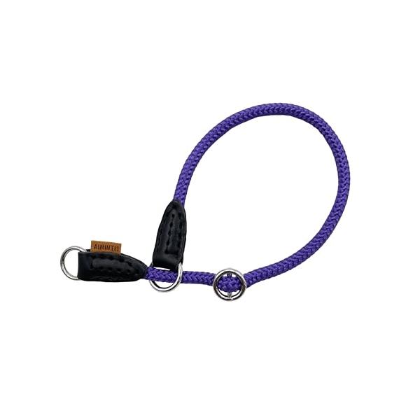 「Aiminto ローププロトレーニング犬用カラー、ノープルラウンドマルチンゲールカラー、スリップカラー、スライダブルストップリング付き - 小中」▼▼（商品説明）パープル/Sサイズ　厚み6mm 長さ35cm/-・Size:Sサイズ　厚み6...