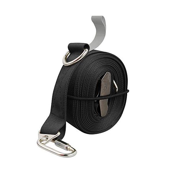 「Keepjoy 小川張り タープ延長ベルト セッティングテープ ワンタッチ長さ調整 5.2m 耐荷重200kg 収納袋付き ブラック」▼▼（商品説明）ブラック/-/29IHRTUO・Color:ブラック・製品仕様サイズ：長さ40〜520c...