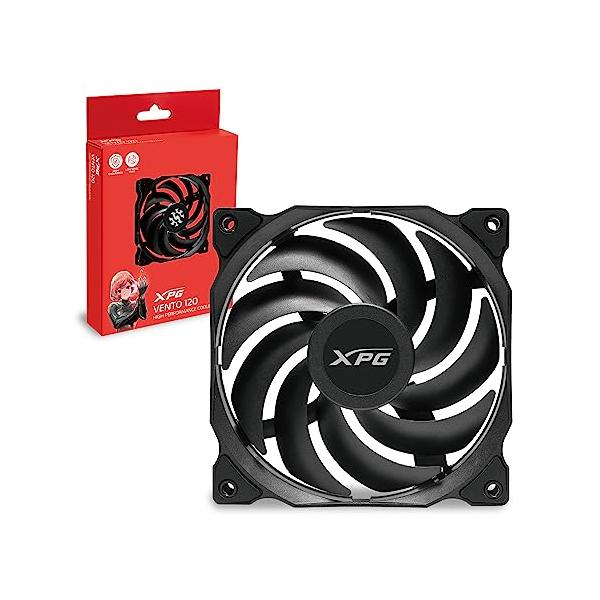 「エックスピージー(XPG) XPG VENTO ケースファン 12cm 120mm  極静音23dBA 1200rpm  VENTO120-BK」▼4710273775715▼（商品説明）旧モデル羽色:ブラック/120 mm/VENTO1...