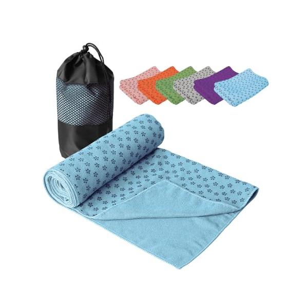 「RIORES(リオレス) ヨガタオル ヨガラグ 滑り止め付き 収納ケース付き ホットヨガ (パープル)」▼▼（商品説明）パープル/ワンサイズ/-・Color:パープル・パッケージ個数:1・サイズ（約）：縦183cm 横幅63cm　 付属品...