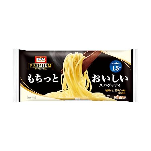 「ニップン オーマイ プレミアムもちっとおいしい スパゲッティ 1.5mm 600g ×4個 パスタ 乾燥パスタ スパゲティ 国産小麦 ゆで時間6」▼4903310162047▼（商品説明）-/-/4903310162047・Pattern...