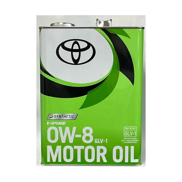 「TOYOTA(トヨタ) 純正モーターオイル GLV-1 0W-8 4L 08880-14505」▼4986096101301▼（商品説明）透明/-/08880-14505・4Lトヨタは、燃費向上に大きく寄与するエンジンオイルの低粘度化を進...