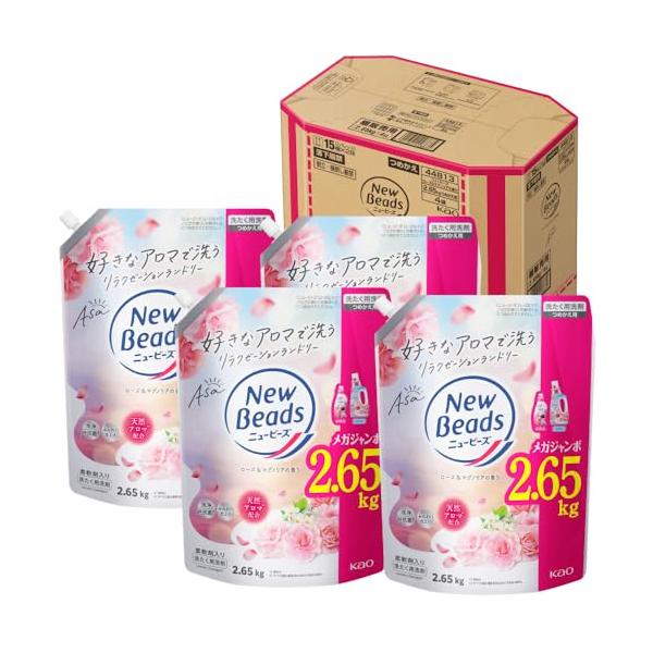 ー/大容量2650g×4個/-・Size:大容量2650g×4個・パッケージ個数:1・好きなアロマで洗う　リラクゼーションランドリー・ローズ＆マグノリアの香り