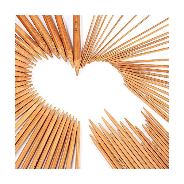 「LIHAO 棒針 75本セット 編み針 編み棒 竹製 玉付き 編針 15サイズ 0から15号まで 2〜10mm」▼▼（商品説明）竹/15本/-・仕　様入数：75本、太さ：2.00mm〜10.0mm、長さ：200mm、材質：竹・使いやすい良...