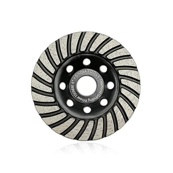 「SHDIATOOL ダイヤモンド 研削 カップ ホイール 100mm ターボ ロー マーブル用 コンクリート 石積み 花崗岩 100mm ブラッ」▼769891583770▼（商品説明）ターボ ロウ・ブラック 100mm ・・Size:1...