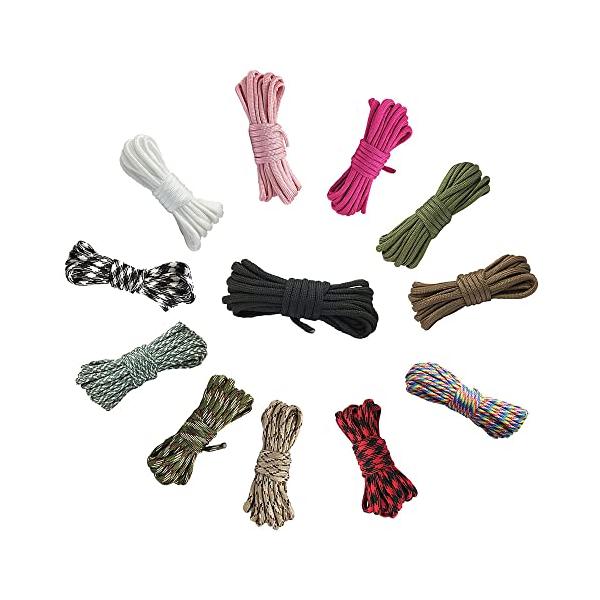 「サムコス パラコード 12色セットテントロープ 4mm 長さ3m キャンプ アウトドア用 カラフル 耐荷重 多機能 DIY細工制作 園芸ロープ」▼▼（商品説明）パラコードピュアカラ/free/HYHGG・Shape:もよう・セット内容7芯...