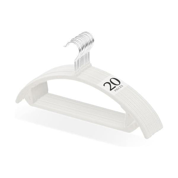 20本組アイボリー/20本組/23AB171・Color:アイボリーSize:20本組・パッケージ個数:1・型崩れを防ぐアーチ型肩部分が丸みを帯びているため、衣類のかたくずれを防止。・傾けてもすべらない表面の起毛加工でどんな衣類もしっかりキ...