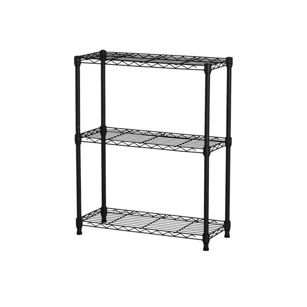 「エイアイテック(AITECH) 19φスチールラックセット 3段 幅60cm 奥行25cm 高さ74.3cm 支柱径19mm 品 ダークグレー」▼4932528027183▼（商品説明）モダンダークグレー/3段・幅60/奥行25/AAS-...