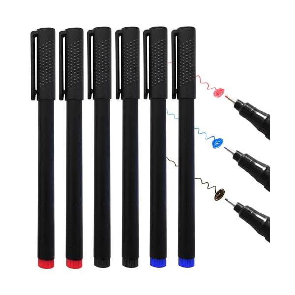 「ZiSyouMa ホワイトボードマーカー 0.5mm 極細 6本セット 黒 青 赤 インク量充分 400メートル書ける 細字 のペン 書き消しが」▼6974416836079▼（商品説明）2黒2青2赤/-/BBB-2B2R2BL・Colo...