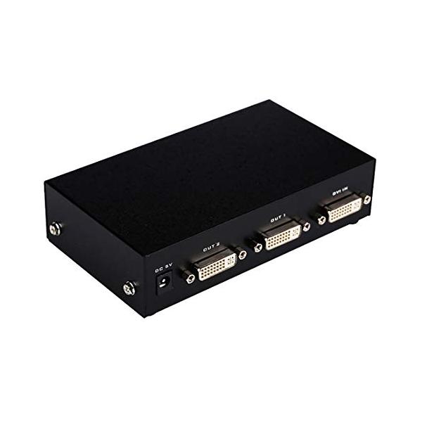 「ES-Tune DVI分配器 1入力2出力 スプリッター モニター・プロジェクター用 HD画質対応 映像出力 分配機 アダプタ不要」▼603813173789▼（商品説明）ブラック/2分配/LRK-DV2H・Size:2分配・高解像度・音...