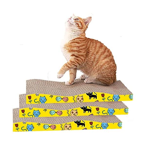 「timiland 猫 つめとぎ ダンボール 3個セット 大きな猫と子猫が適 猫スクラッチ ねこ 爪とぎマット 爪やすり 爪とぎ 猫 強化猫爪研ぎ」▼8414824161014▼（商品説明）イエロー/44*21*5cm x 3/-・Size...