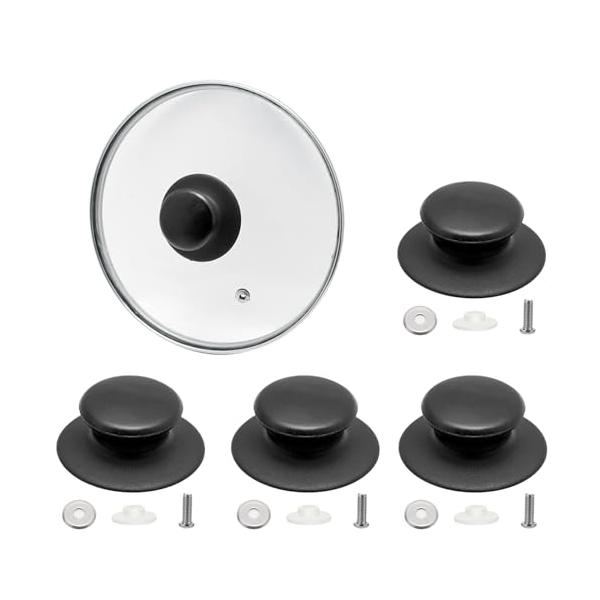 「鍋蓋 つまみ 交換 4個セット 鍋つまみ 鍋の蓋 取っ手 鍋ふたノブ ふた ノブ ハンドル 蓋ノブ 調理器具アクセサリー パンポットカバーグリッ」▼▼（商品説明）汎用暗い/-/GGNDZ・セット内容 ノブ4個、ネジ4個、ゴムワッシャー4個...