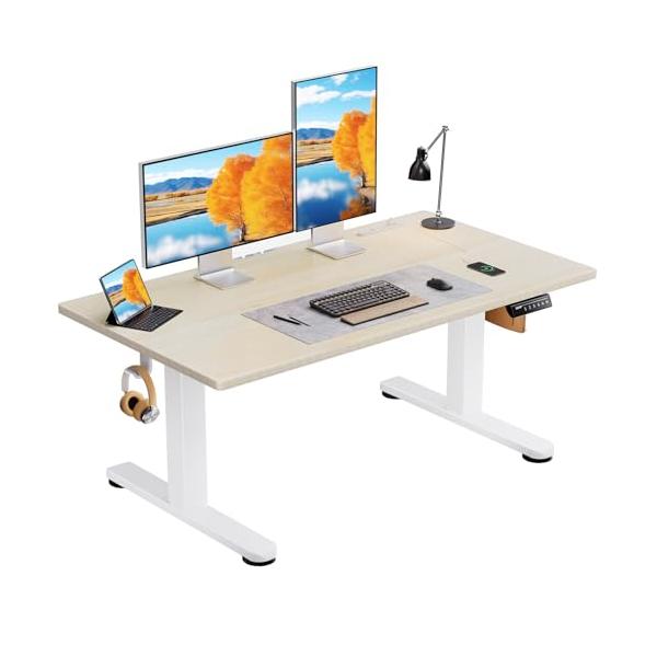 「ErGear 電動昇降式 ローデスク 高さ48-72cm コンセント付き 高さ調整 4パータンメモリー機能 静音 収納フック付き ロータイプ パ」▼▼（商品説明）アメリカンナチュラル木目調/120*60cm/-・Color:ナチュラル木目...