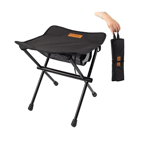 「KVASS アウトドアチェア 折りたたみ椅子 コンパクト 持ち運び 折り畳み 椅子 チェア アルミ 超軽量 耐荷重100kg 一体型収納袋 収納簡」▼▼（商品説明）キャンプ・ブラック フリーサイズ SX-2023-ZDD-XFT・・Col...