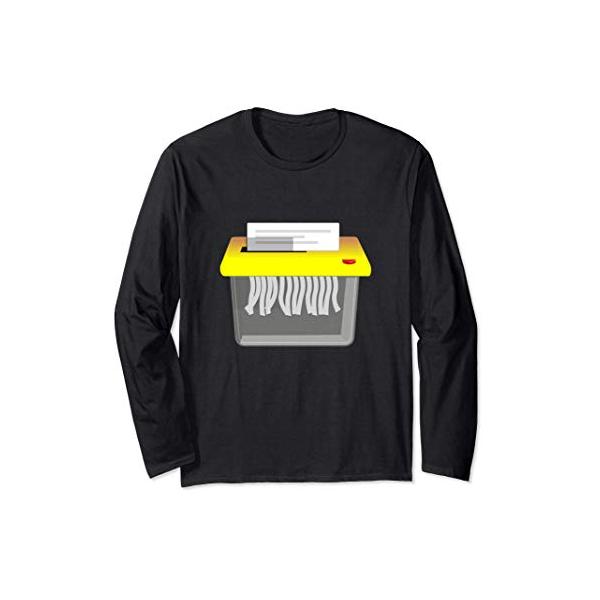 「Paper Shredder シュレッダー 長袖Tシャツ」▼▼（商品説明）・ブラック S ・長袖tシャツ