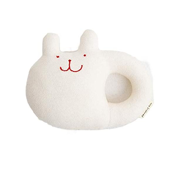 ナチュラル (うさぎ)/-/-・オーガニックコットン100％ 日本製 Made in JAPAN・GOTS（オーガニック・テキスタイル世界基準）認証のオーガニックコットン糸を使用・うさぎ・くま・わんこのからだを赤ちゃんにも握りやすい取っ手の...