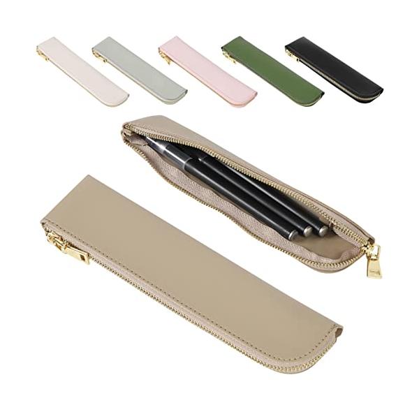 「fogman ペンケース スリム PUレザー おしゃれ パステルカラー 可愛い 無地 筆箱 軽量 (ライトカーキ M)」▼4570180131444▼（商品説明）カジュアルライトカーキ/M/fogman・Color:ライトカーキSize:...