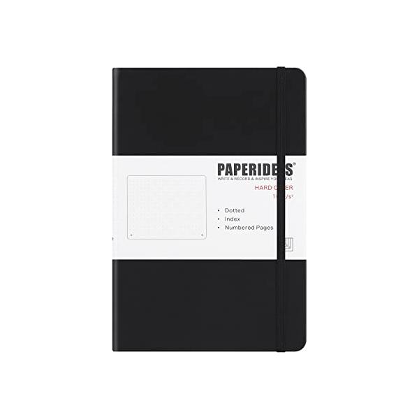「PAPERIDEAS ノート A5 ハードカバー (ドット ブラック)」▼6972400200332▼（商品説明）ドットブラック/A5/-・Style:ドットColor:ブラック・創造性を刺激するような鮮やかなカラーバリエーションとデザイ...