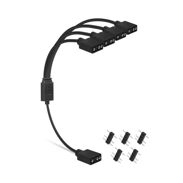 「upHere ARGBファン用電源ケーブル 4分岐ケーブル アドレサブルLED用5V3ピンARGBヘッダーコネクタ RGBファンやLEDテープ増」▼▼（商品説明）4分岐1本ARGB/-/53ARGB・Style:4分岐1本・高品質ARGB...