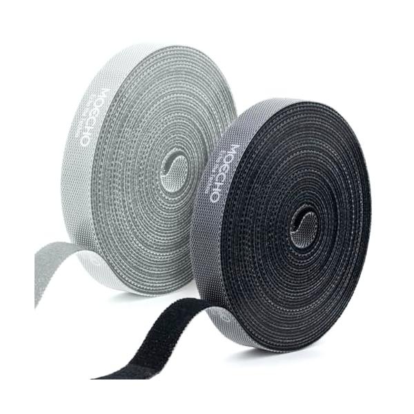 「フリーカット・簡単・しっかり コード まとめる 結束バンド ケーブルバンド マジックテープ バンド ケーブルタイケーブル まとめる ケーブル バ」▼37166425668▼（商品説明）10M黒+灰/フリーカットタイプ/-・Color:10...