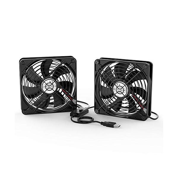 「ELUTENG USB 冷却ファン 120ｍm 2連 3段階風量調節 USB扇風機 静音 2台1組 冷却クーラー 強力 卓上 ミニファン 小型」▼▼（商品説明）120mm USB 2連ファン・ 12cm 2連 USB ELT-CDUFAN...