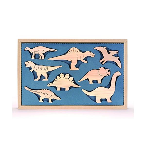 ：マストロ・ジェッペット・サイズ：サイズ：34.5 x 22 x 3.2cm (箱サイズ) 対象年齢：3歳? ?・素　材：ヒノキ　素材には水に強く、リラクゼーションのあるヒノキ材を使用しています。・DINOの恐竜８体セットの内容 スピノサウ...