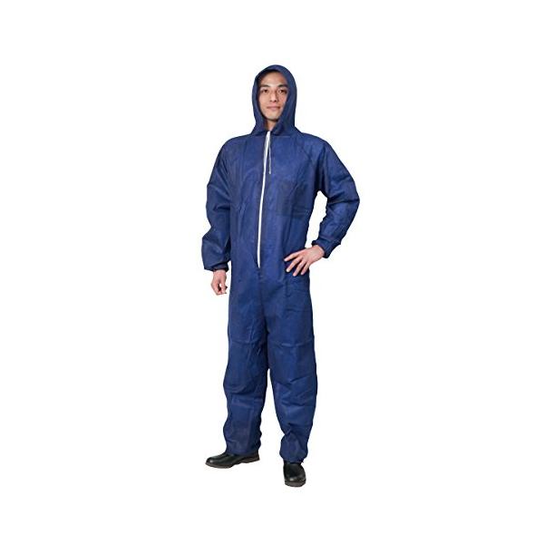 「不織布製作業服 つなぎ (フード付) AZ WORK 1000 (M 紺)」▼4939399504027▼（商品説明）ネイビー/M/AZWORK1000KM・Size:MColor:ネイビー・パッケージ個数:1・M身長152~170cm ...
