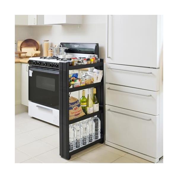 幅12.5 高さ98cmブラック/トール/FSW-12T(BK)・Color:ブラックStyle:幅12.5 高さ98cm・パッケージ個数:1・スリムなワゴン冷蔵庫横のすき間や脱衣所の洗濯機横などのデッドスペースを収納スペースに活用できるス...