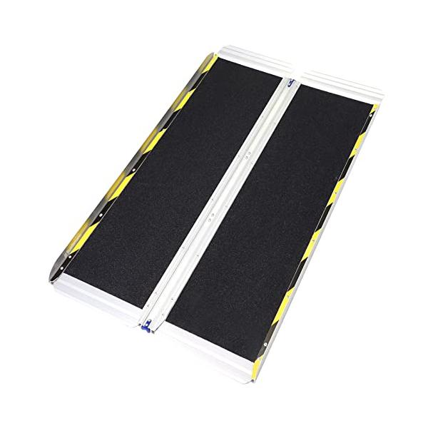 「Ruedamann 車椅子用スロープ 長さ152cm*幅77cm 耐荷重300kg アルミスロープ 折りたたみ式 段差解消 滑り止め 持ち運び便」▼732173966677▼（商品説明）ブラック/152cm（使用高さ：37.5cm以下）/...