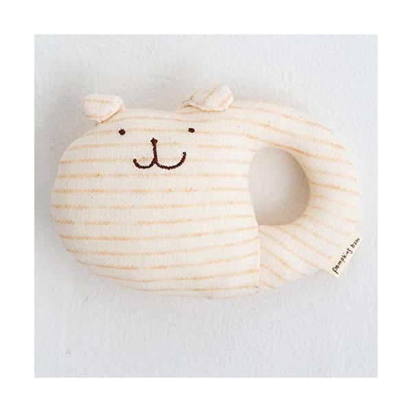 ボーダー (わんこ)/-/-・オーガニックコットン100％ 日本製 Made in JAPAN・GOTS（オーガニック・テキスタイル世界基準）認証のオーガニックコットン糸を使用・うさぎ・くま・わんこのからだを赤ちゃんにも握りやすい取っ手のよ...