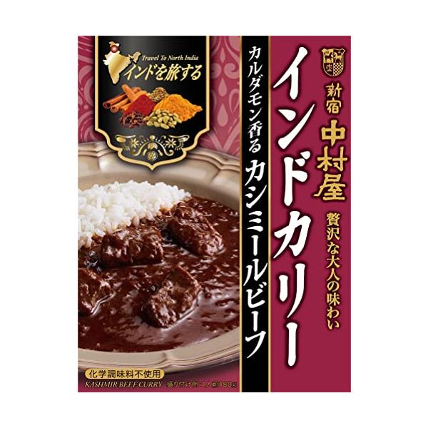 「新宿中村屋 インドを旅する インドカリー カシミールビーフ 180g×5個」▼4901625516616▼（商品説明）カシミールビーフ赤/-/-・ホールスパイスと野菜・果実でじっくり煮込んだビーフカリーです。商品紹介  ホールスパイスと野...