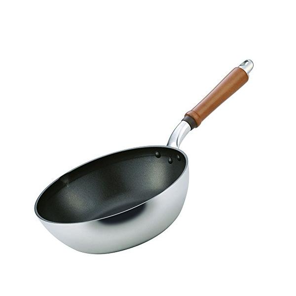 深型フライパン 24cmナチュラル/深型フライパン 24cm/A-0255・Color:ナチュラルSize:深型フライパン 24cm・パッケージ個数:1・外面:ミラー仕上げ・底面:サテン仕上げ・本体:アルミニウム合金(マグネシウム合金)・内...