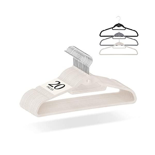 20本組(連結フック付き)アイボリー/20本組(連結フック付き)/22AB095・Color:アイボリーSize:20本組(連結フック付き)・パッケージ個数:1・傾けてもすべらない表面の起毛加工でどんな衣類もしっかりキャッチ。・肩に跡がつか...