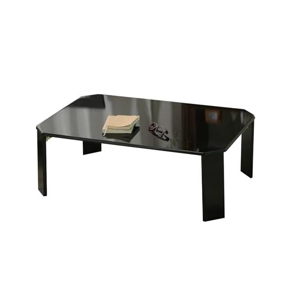 センターテーブルブラック (鏡面仕上げ)/幅90cm/38419・Size:幅90cmColor:ブラック (鏡面仕上げ)・パッケージ個数:1・フラットデザインの折りたたみテーブル・サイズ:幅90×奥行60×高さ32cm・本体重量:7kg、...