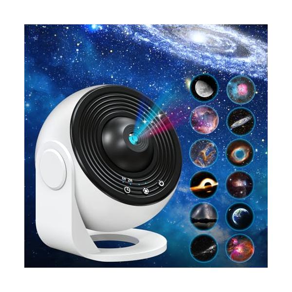 ??本製品はレンズから円形に広がる投影仕様です。360°全方向を覆うタイプではありませんが、空間にやわらかな星空の雰囲気をお楽しみいただけます。・?? 本格的な家庭用プラネタリウムで星空を楽しむ シンプルで洗練されたデザインの家庭用プラネタ...