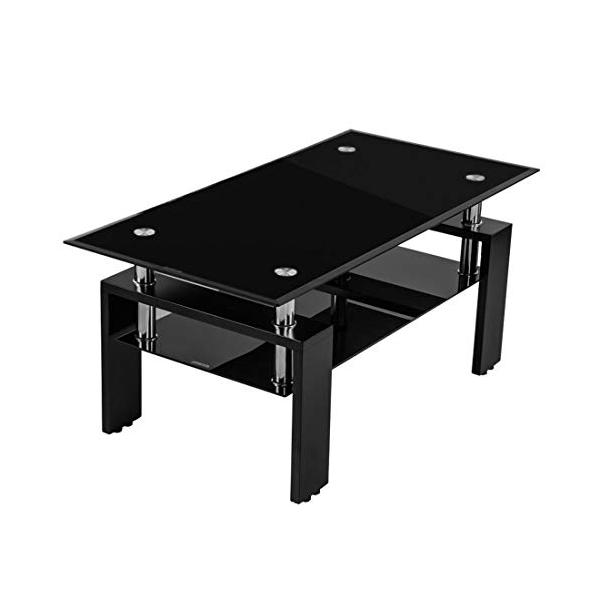 木製脚ブラックガラス+ブラック脚/幅88×奥行48×高さ42~43cm/WF005149・Color:ブラックガラス+ブラック脚Style:木製脚・パッケージ個数:1・サイズ:幅88×奥行48×高さ42~43cm・材質:強化ガラス MDF ...