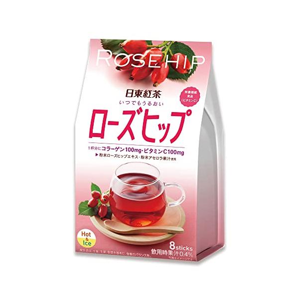 「三井農林 日東紅茶 いつでもうるおいローズヒップ 8本×6個」▼4974062040310▼（商品説明）-/8本×6個/4974062040310・原材料:砂糖(タイ製造)、デキストリン、粉末アセロラ果汁、コラーゲンペプチド、粉末ローズヒ...