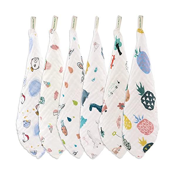 かわいいホワイト6/ワンサイズ/-・Color:ホワイト6・??実用サイズ:30 × 30センチ、6層、6枚です・??優れた技術と人間的なデザイン:6層の密織平目の木綿布、優れたエッジ縫合、長寿命、頑丈なリングを弔るすことができます。・??...