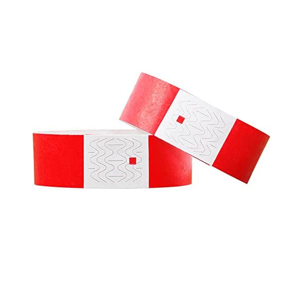 「使い捨て リストバンド イベント用 人数カウント 再入場管理に Winuin 防水 耐引裂き カラーも豊富 7色選択可能 （100枚入り、赤）」▼742669918363▼（商品説明）赤 100PCS/1.8 cm×約25.0 cm/-・...