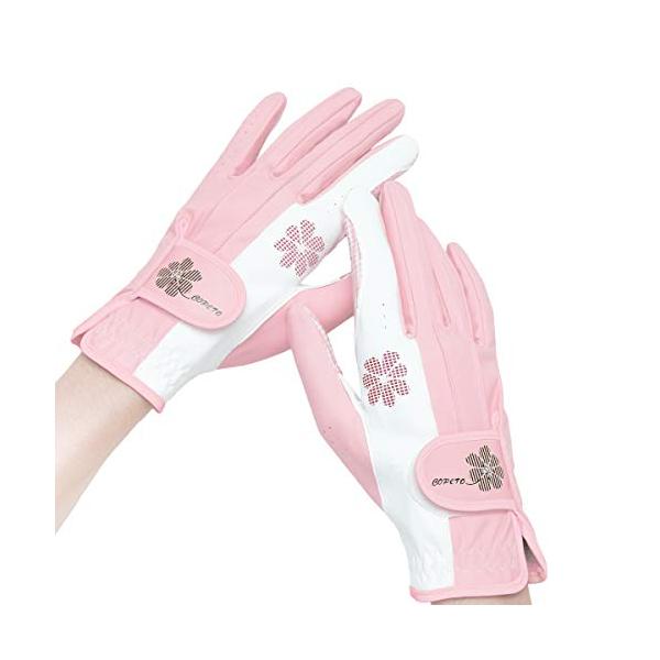 「PREMINNO(プレミーノ) ゴルフ グローブ 手袋 レディース 両手 フィット感 耐久性 デザイン性 (18 (16.0cm-16.5cm)」▼4571513250184▼（商品説明）ピンク/18 (16.0cm-16.5cm)/-・...