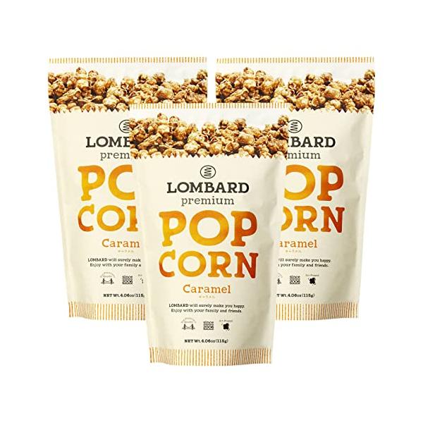 「LOMBARD(ロンバード) プレミアム ポップコーン キャラメル 115g ×3袋 国産 非遺伝子組換えコーン使用 チャック付き」▼2209280000016▼（商品説明）FlavorName:キャラメル 115g ×3袋・商品紹介 ア...