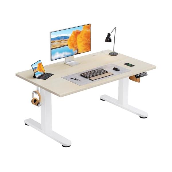 「ErGear 電動昇降式 ローデスク 高さ48-72cm コンセント付き 高さ調整 4パータンメモリー機能 静音 収納フック付き ロータイプ パ」▼▼（商品説明）アメリカンナチュラル木目調/100*60cm/-・Color:ナチュラル木目...