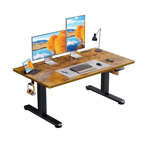 「ErGear 電動昇降式 ローデスク 高さ48-72cm コンセント付き 高さ調整 4パータンメモリー機能 静音 収納フック付き ロータイプ パ」▼▼（商品説明）アメリカンビンテージ/120*60cm/-・Color:ビンテージSize:...