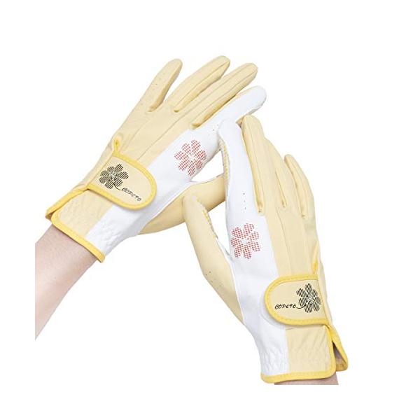 「PREMINNO(プレミーノ) ゴルフ グローブ 手袋 レディース 両手 フィット感 耐久性 デザイン性 (20 (17.0cm-17.5cm)」▼4571513250115▼（商品説明）イエロー/20 (17.0cm-17.5cm)/-...