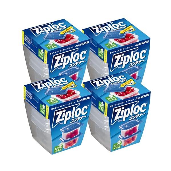 「Ziploc まとめ買いジップロック コンテナー 正方形 130ml 4個入×4個セット」▼8100000033779▼（商品説明）透明/-/8100000033779・パッケージ個数:1・冷凍からレンジ調理までOK・ブラント名:ジップロ...