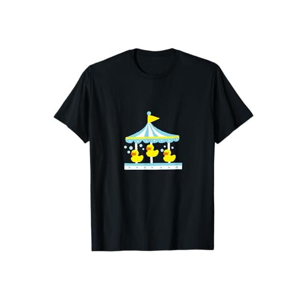ブラック/S/-・Cute rubber ducky carousel graphic  designed by 'atelier mushroom'・Fun gift idea for loved ones