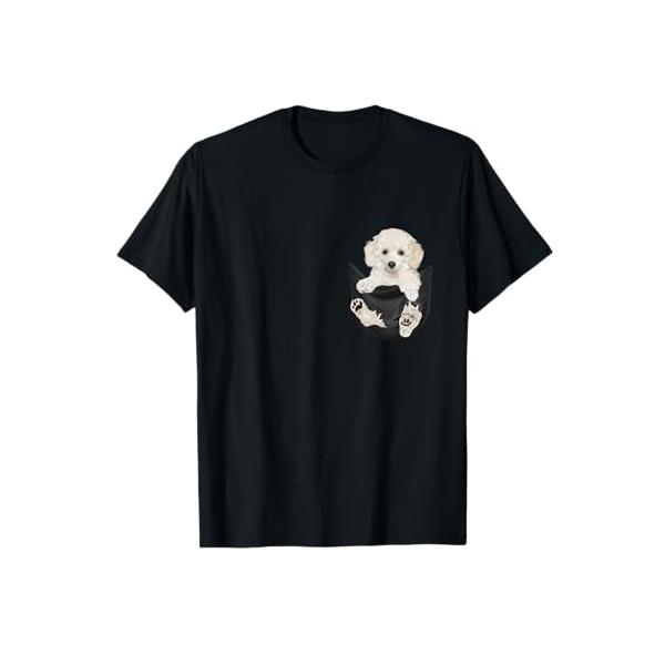 「犬愛好家向けギフト ホワイトプードル ポケット入り 面白い犬の顔 Tシャツ」▼▼（商品説明）ブラック/S/-・あなたはホワイトプードルのオーナーで恋人ですか 犬が好きですか ポケットに入った白いプードルのクールな犬の服です。 ペット好き、...