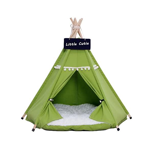 「ペット テント 犬ベッド 猫ベッド ペット ハウス ペットベッド 通年 小型 中型 猫小屋 かわいい 保温防寒 暖かい 洗濯可能 滑り止め 簡単」▼886852690060▼（商品説明）コンパクトGrass Green/Lサイズ (x 1...