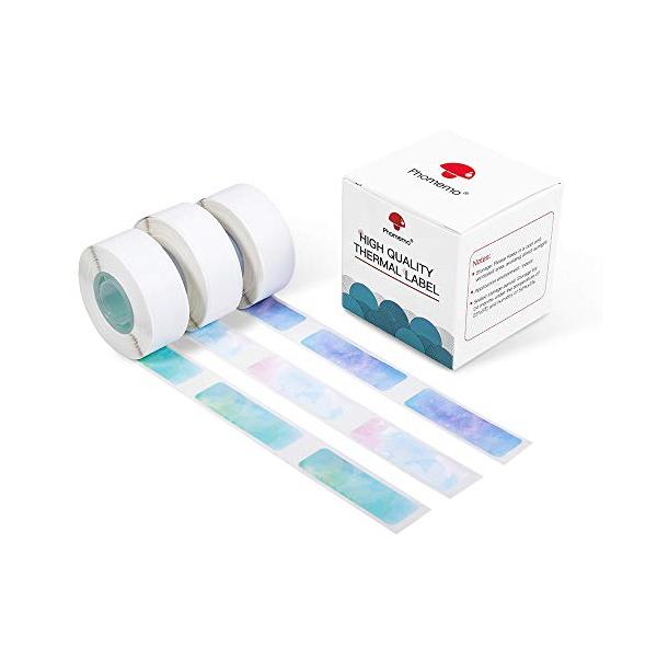 「Phomemo D30ラベルプリンター専用 純正 テープ ラベルシール 感熱ロール紙 シール 印刷用紙 接着剤ある 再剥離タイプ シール 黒文字」▼6972231451071▼（商品説明）星空柄/12mm*40mm（矩形）/D30-10・...