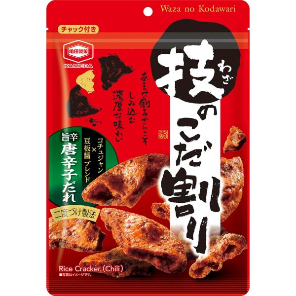 -/100g×6袋/-・FlavorName:旨辛唐辛子Size:100g×6袋・パッケージ個数:1・割れた堅焼きせんべいの断面から、豆板醤やコチュジャンを使った特製唐辛子だれをたっぷりとしみ込ませた旨辛な美味しさ。チャック付きです。